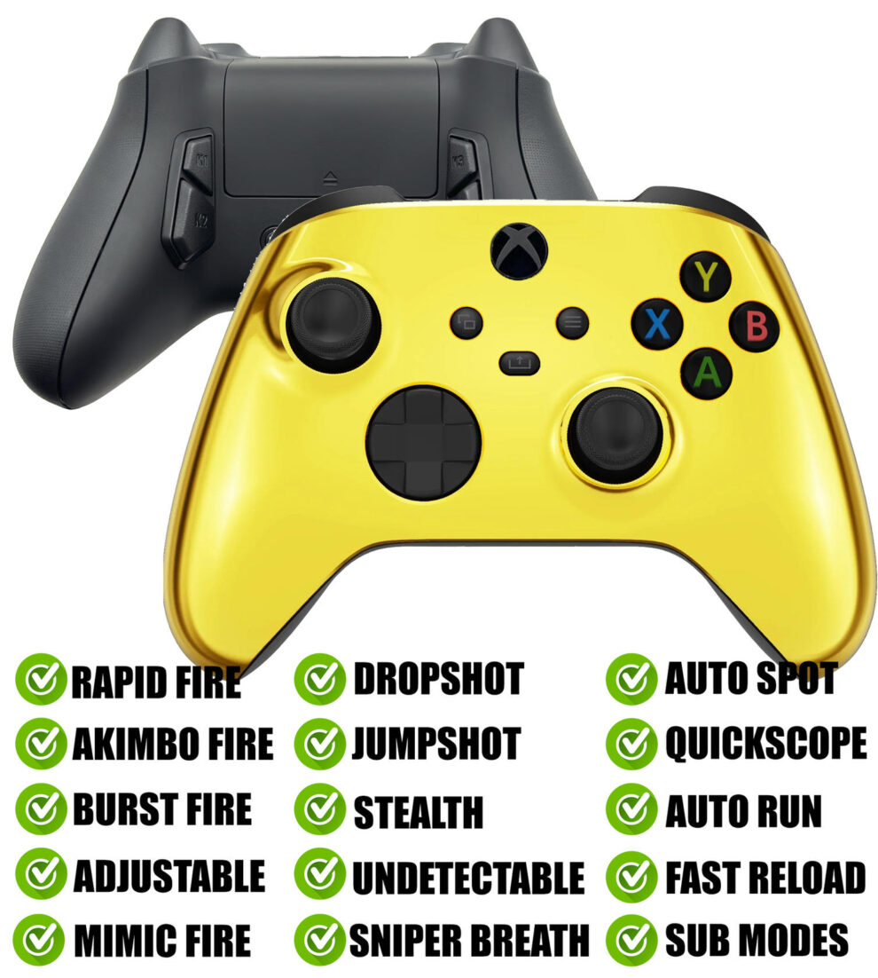 Gold Chrome Modded Reflex Buttons Rapid Fire Mod Controller for Xbox ...