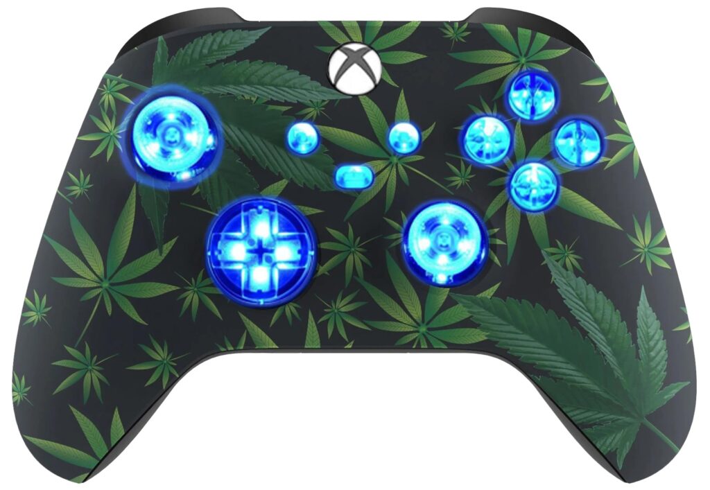 Weed Leaf Silent Modz LED Controller Trigger Stop Grips for Xbox Series ...