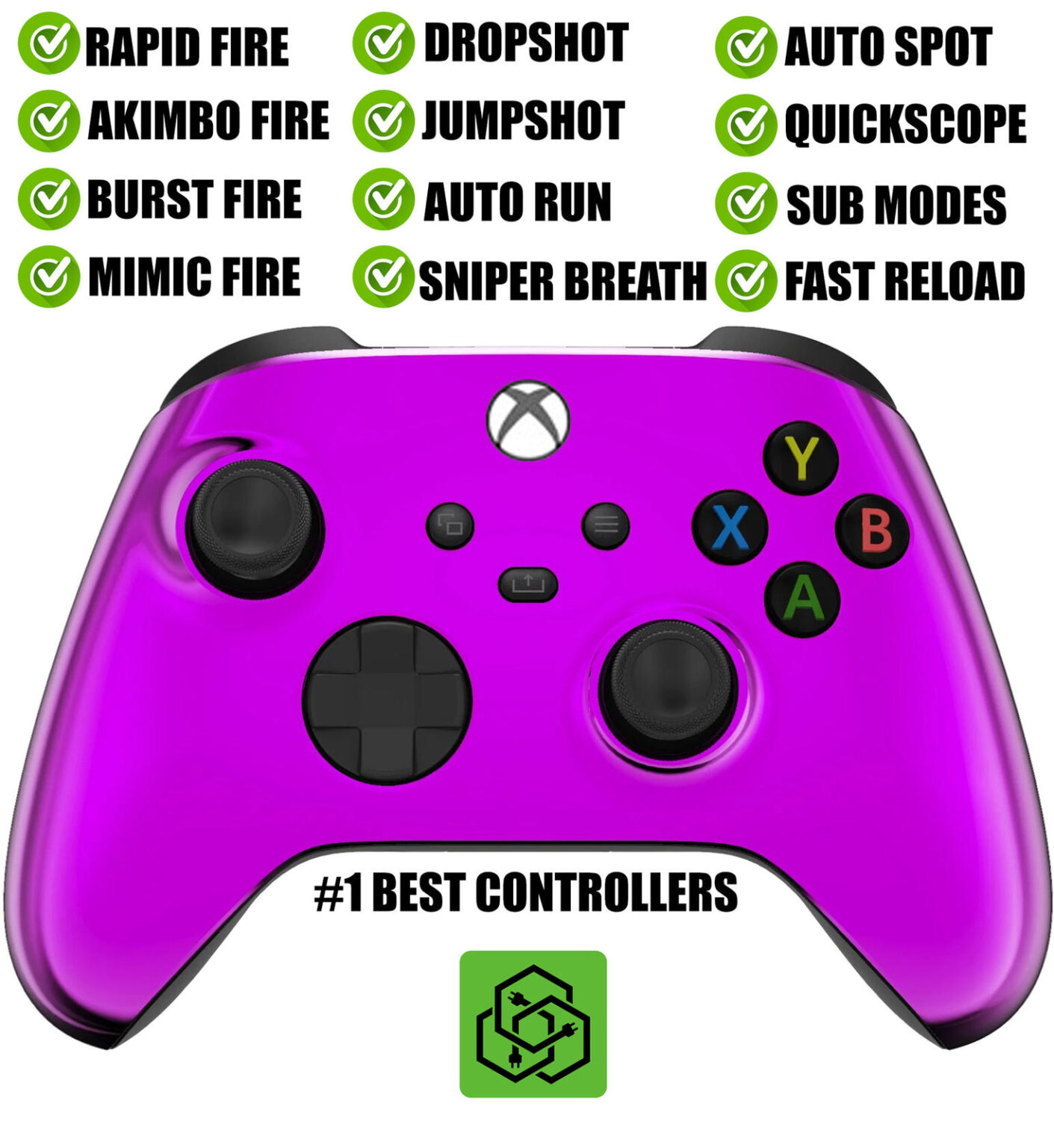 Purple Chrome Silent Modz Rapid Fire Modded Controller for Xbox Series ...