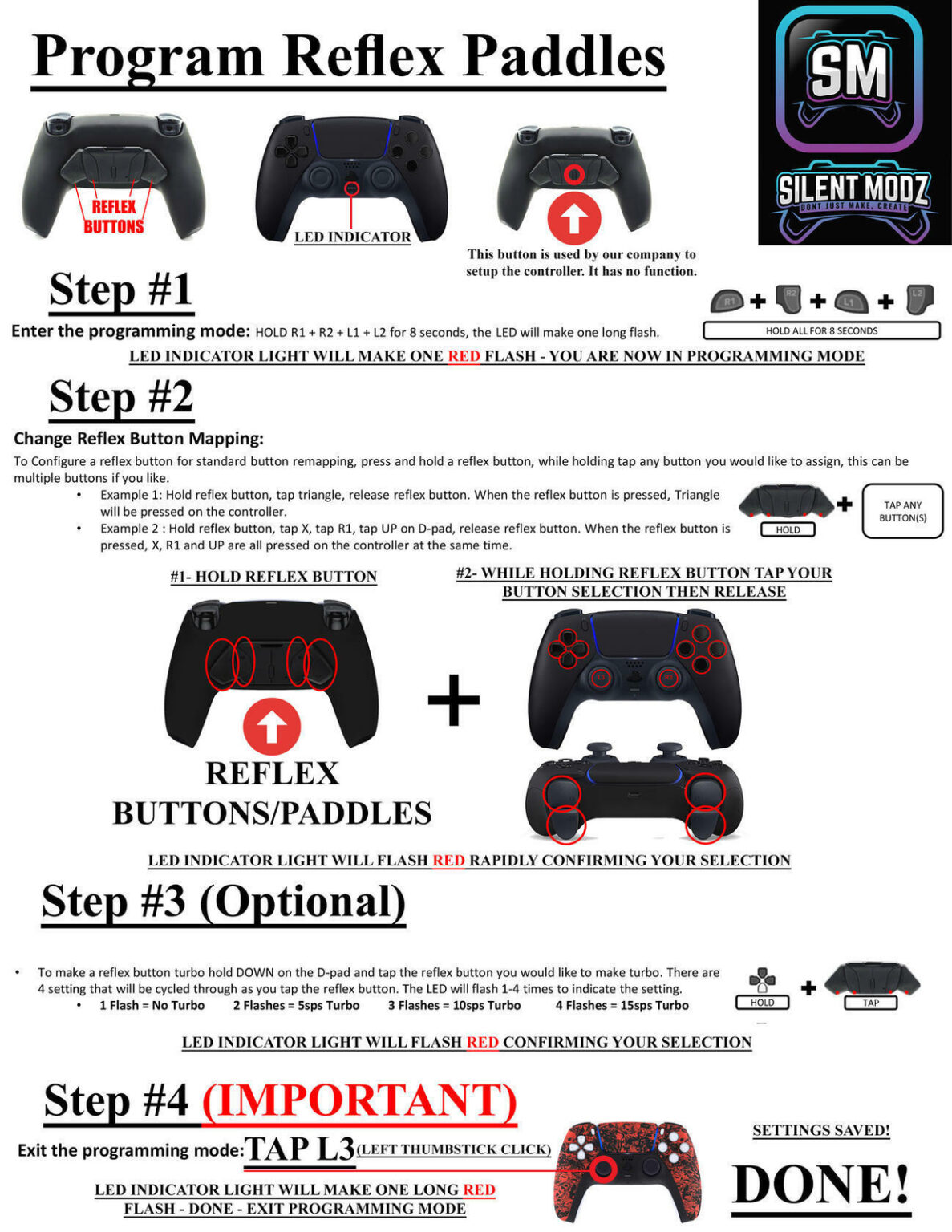 Pro + Click Triggers Modded Controller for Fortnite Silent Modz Paddles ...